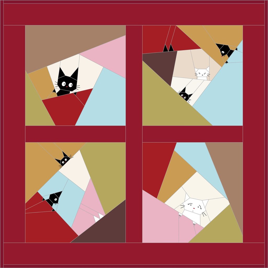 Mini Quilt Pattern – Curious Cats Quilt Pattern – Shop | Olesya ...