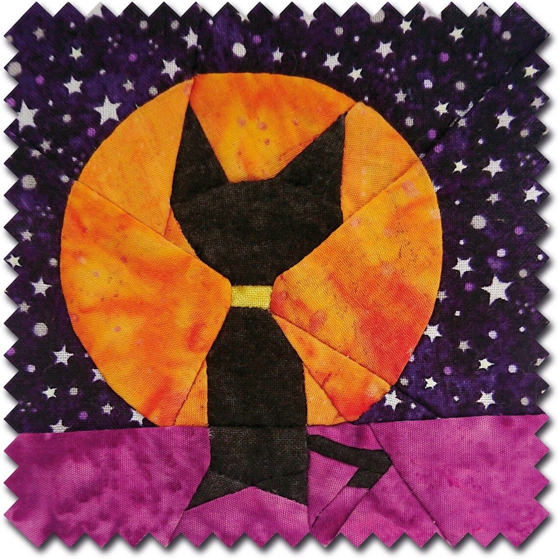 Black Cat Halloween Quilt Block Pattern – Shop | Olesya Lebedenko Design